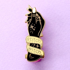 Stitch Witch Enamel Pin Witch Craft Witch Crafty Enamel Pin Craft Pin ...