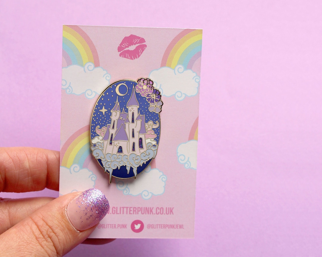 Enchanted Castle Enamel Pin, Pastel Fantasy Princess Pin - Etsy