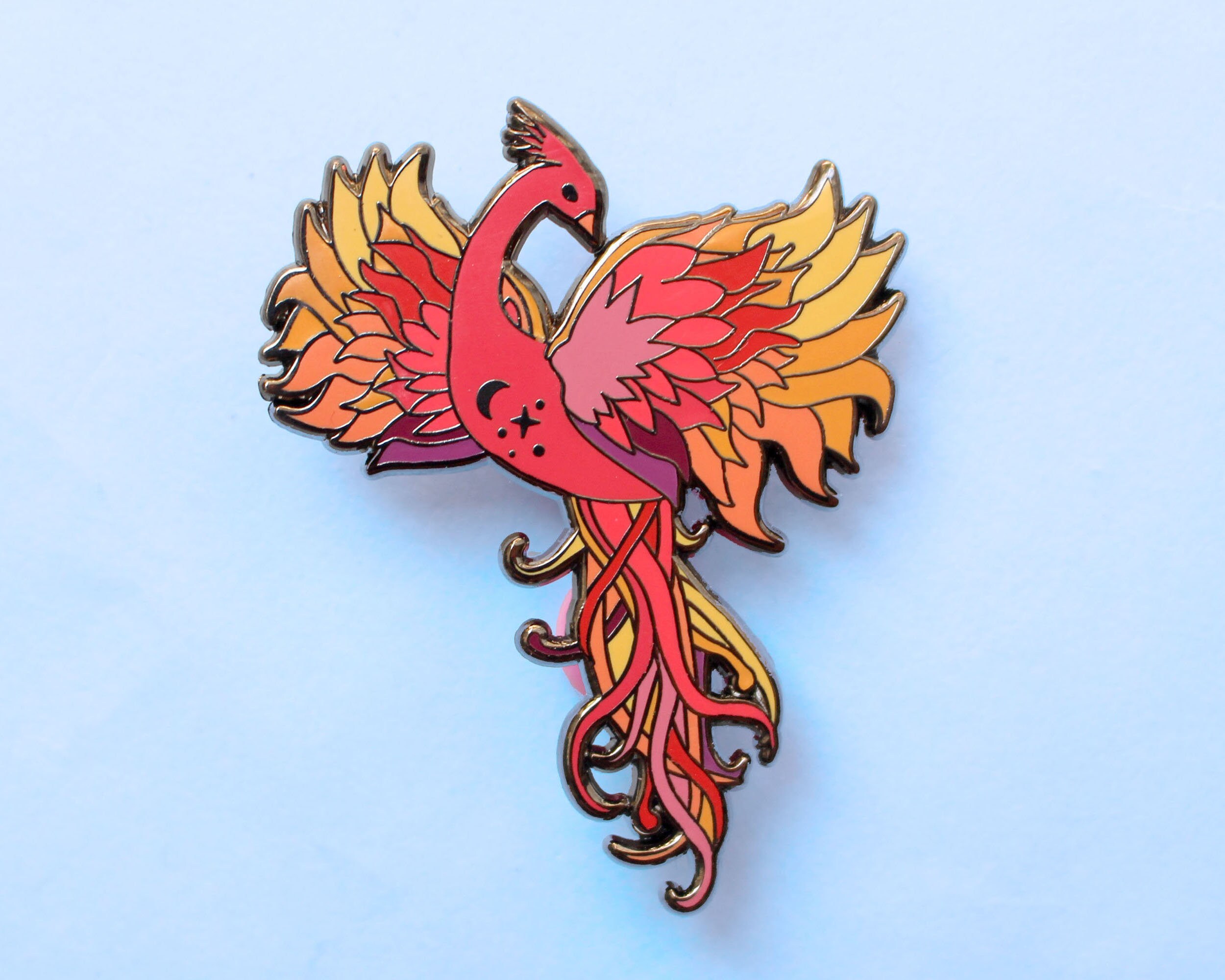 Phoenix Enamel Pin, Magic Enamel Pin - Etsy