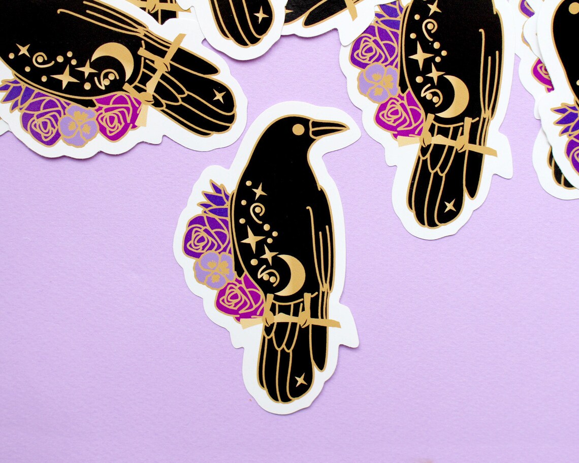 Crow Sticker Bird Sticker Laptop Sticker Cute Vinyl Sticker - Etsy UK