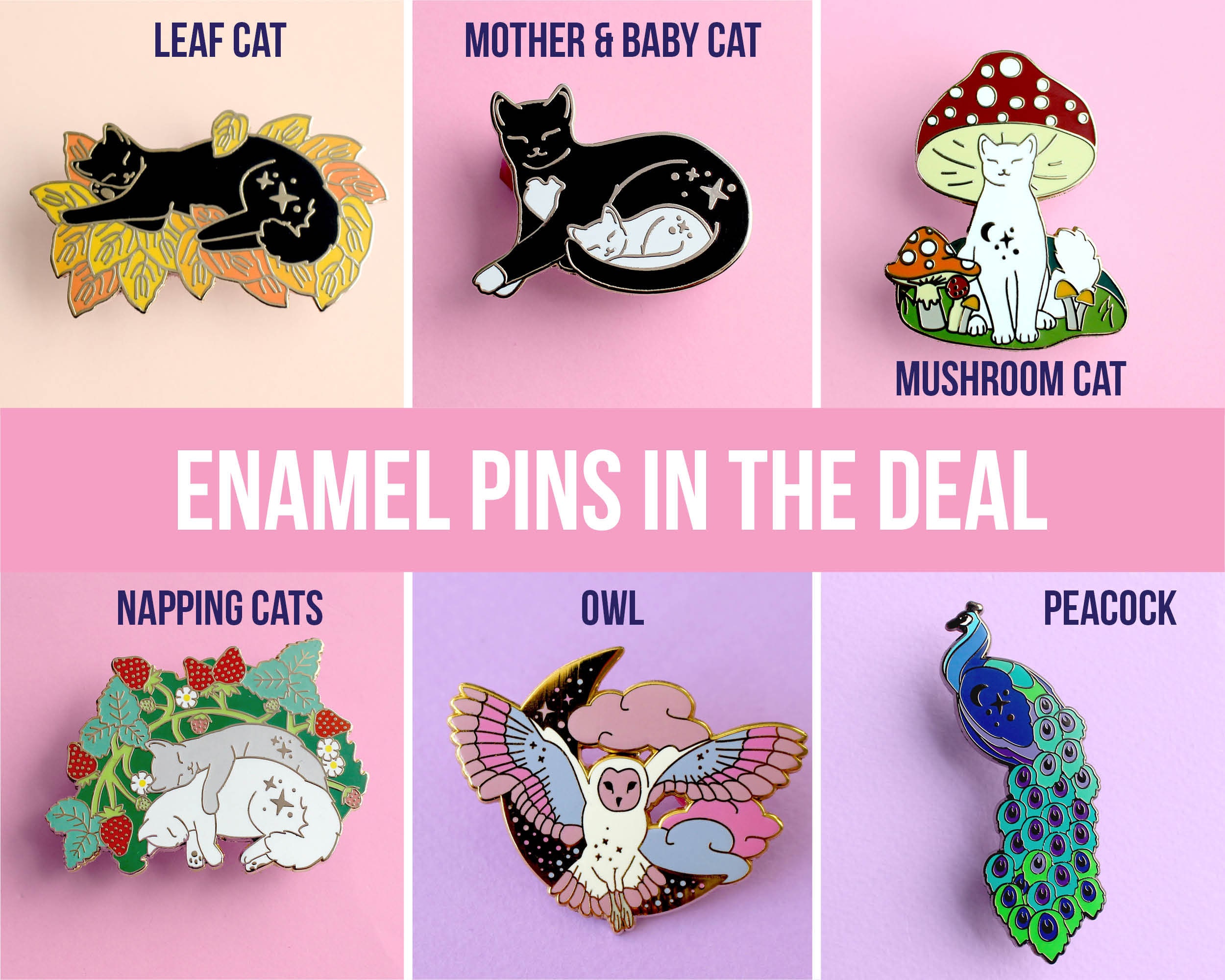 Any 5 Pins Cute Enamel Pin Set Pin Set Pin T Pin Etsy