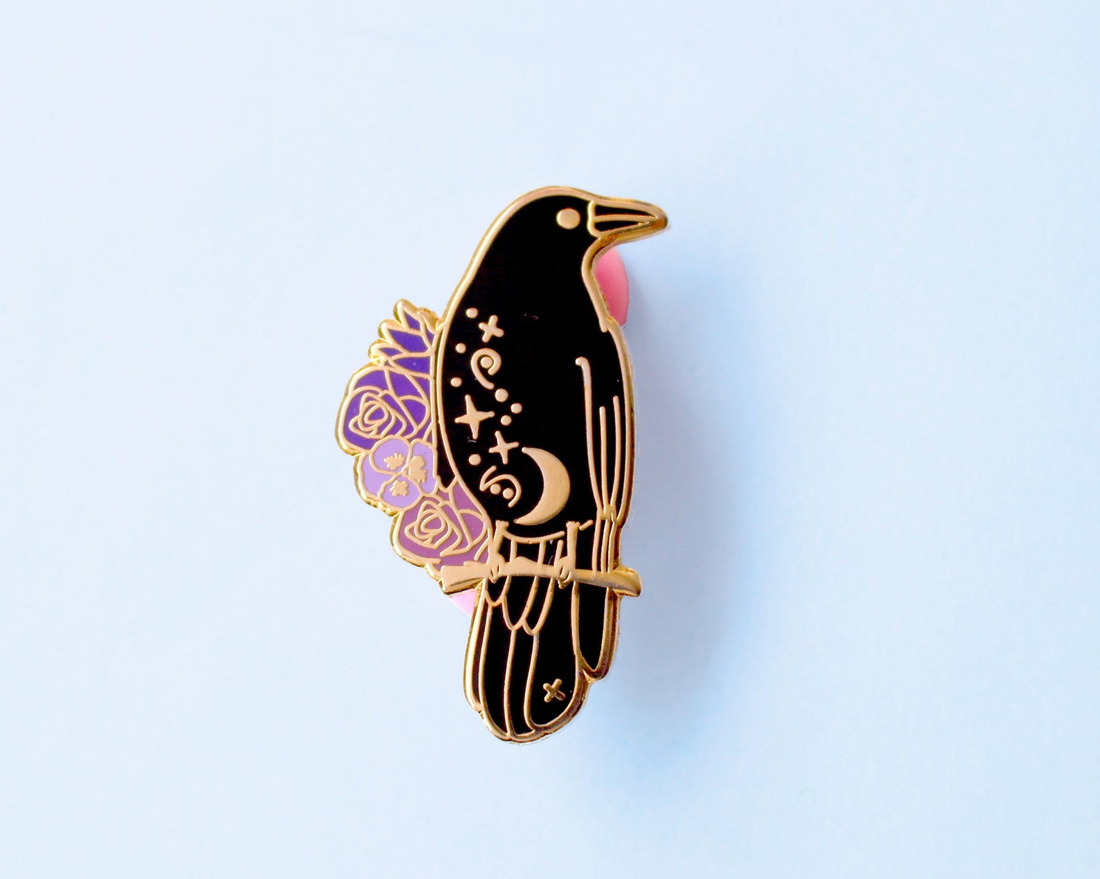 Raven Enamel Pin, Crow Enamel Pin - Etsy