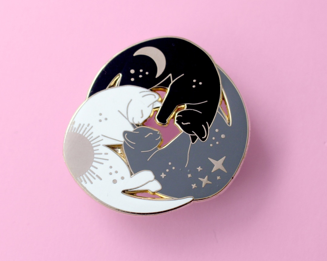 Trio of Cats Enamel Pin, Cat Enamel Pin - Etsy