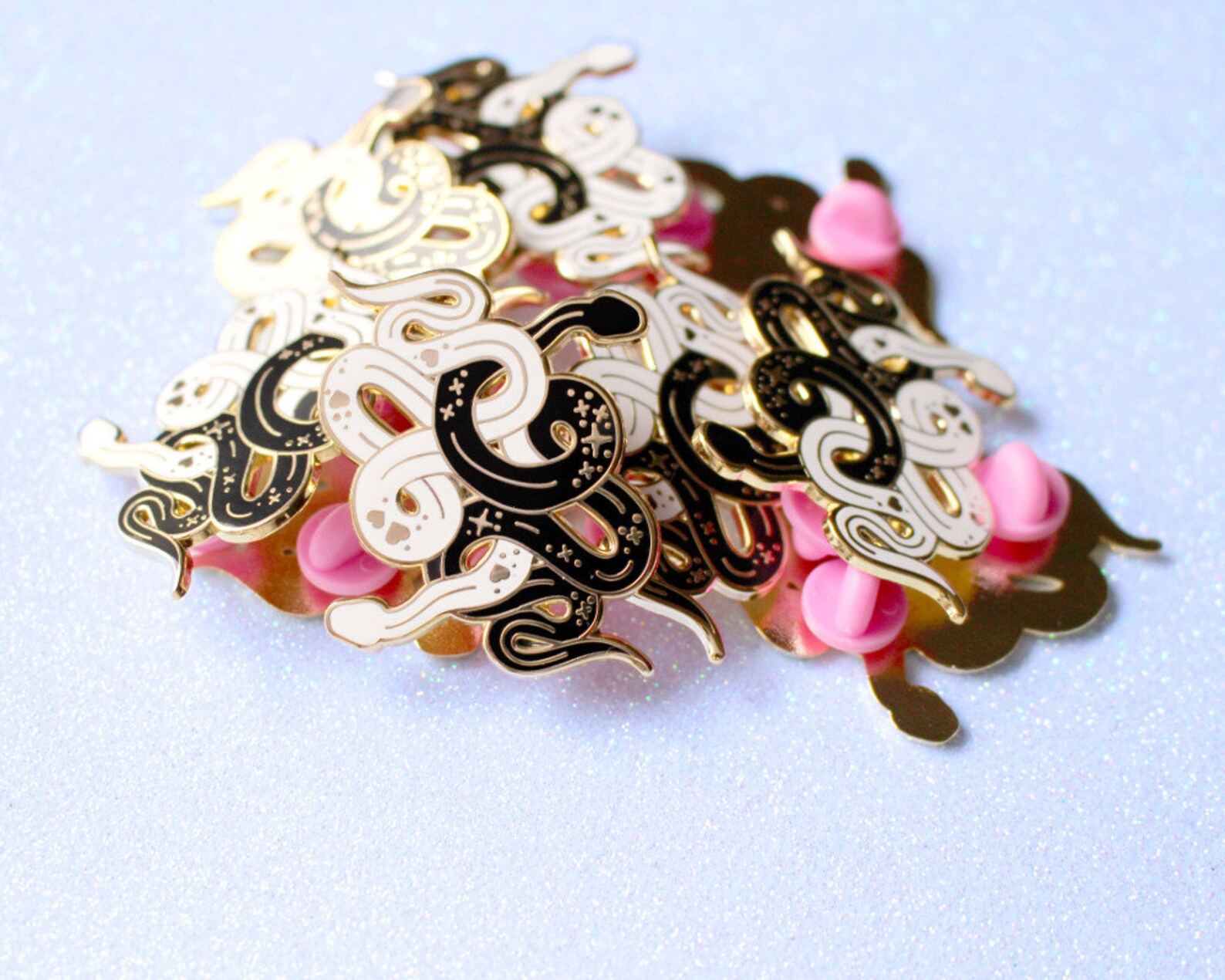 Black and White Snake Enamel Pin Gothic Pin Animal Pin Reptile Pin ...