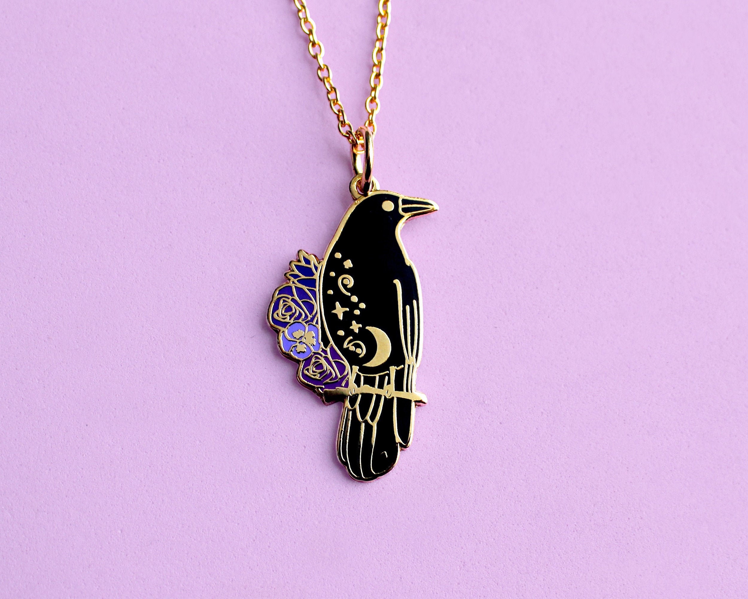 Crow Necklace Bird Necklace Cute Necklace Witch Necklace Goth Necklace ...