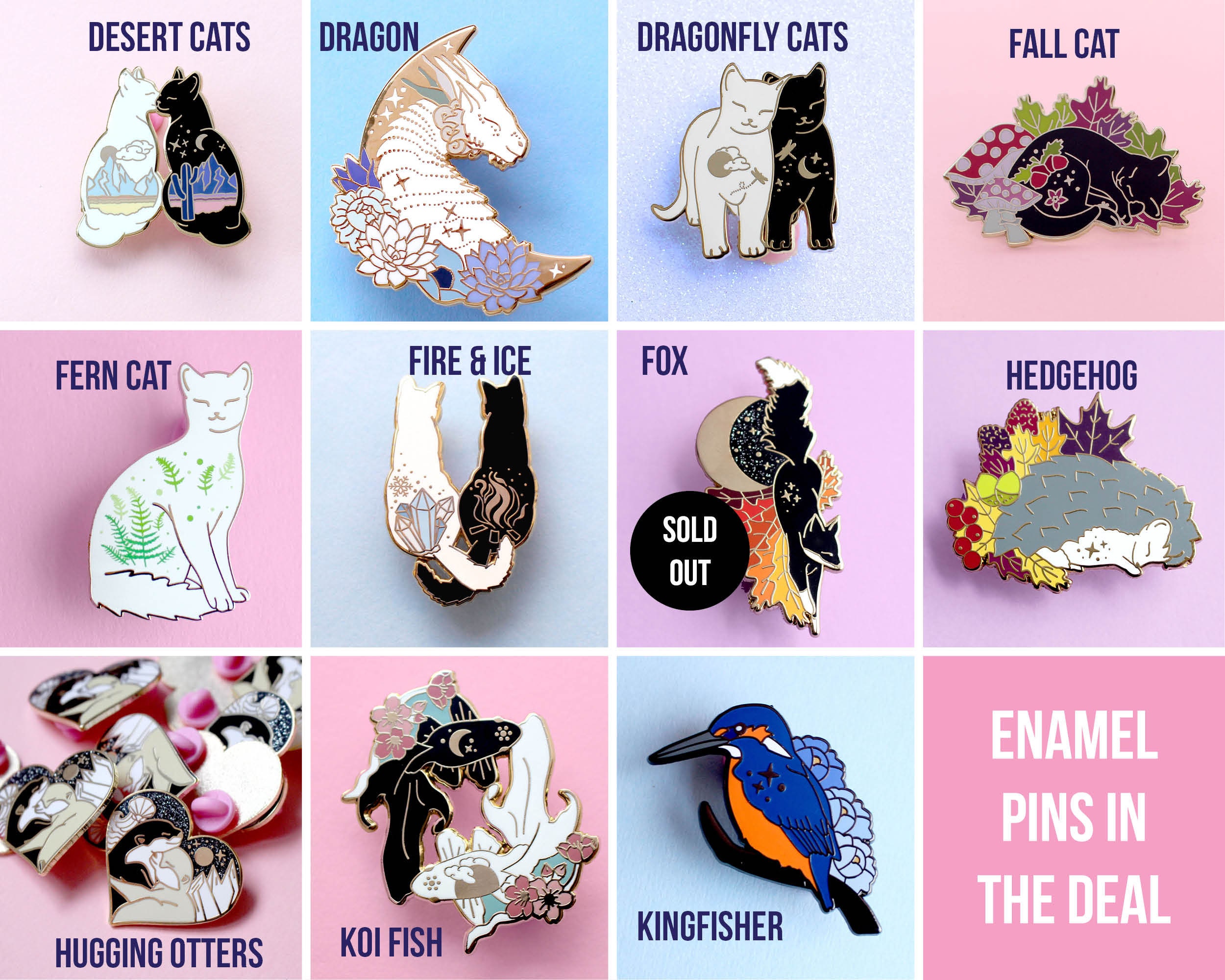 Any 3 Pins Cute Enamel Pin Set Pin Set Pin Gift Pin - Etsy