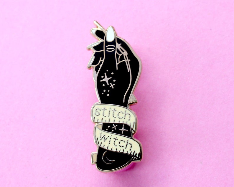 Stitch Witch Enamel Pin Witch Craft Witch Crafty Enamel Pin - Etsy