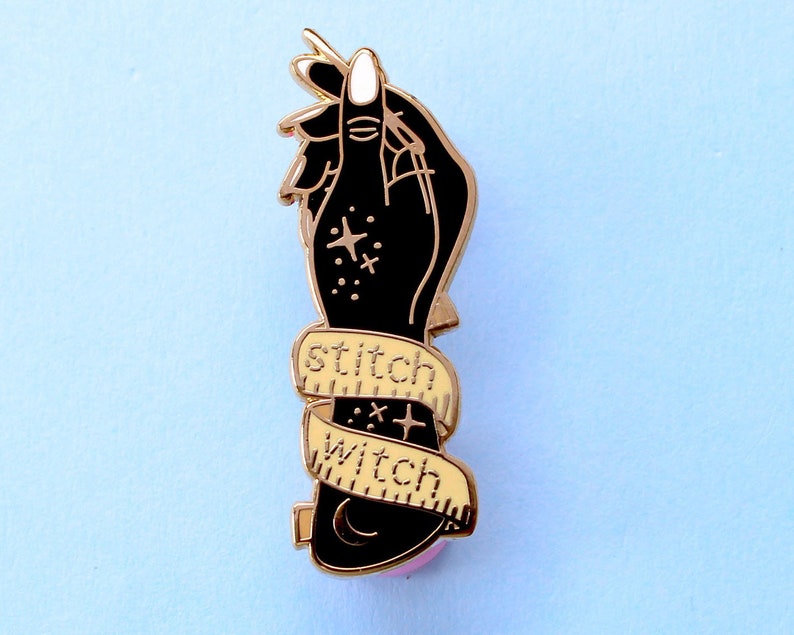 Stitch Witch Enamel Pin Witch Craft Witch Crafty Enamel Pin - Etsy