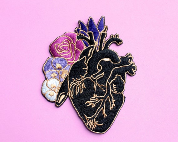 Anatomical Heart Iron on Patch Embroidered Patch Back Patch - Etsy