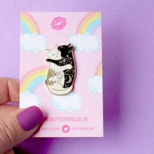 Enamel Cat Pin, Cat Lapel Pin, - Etsy