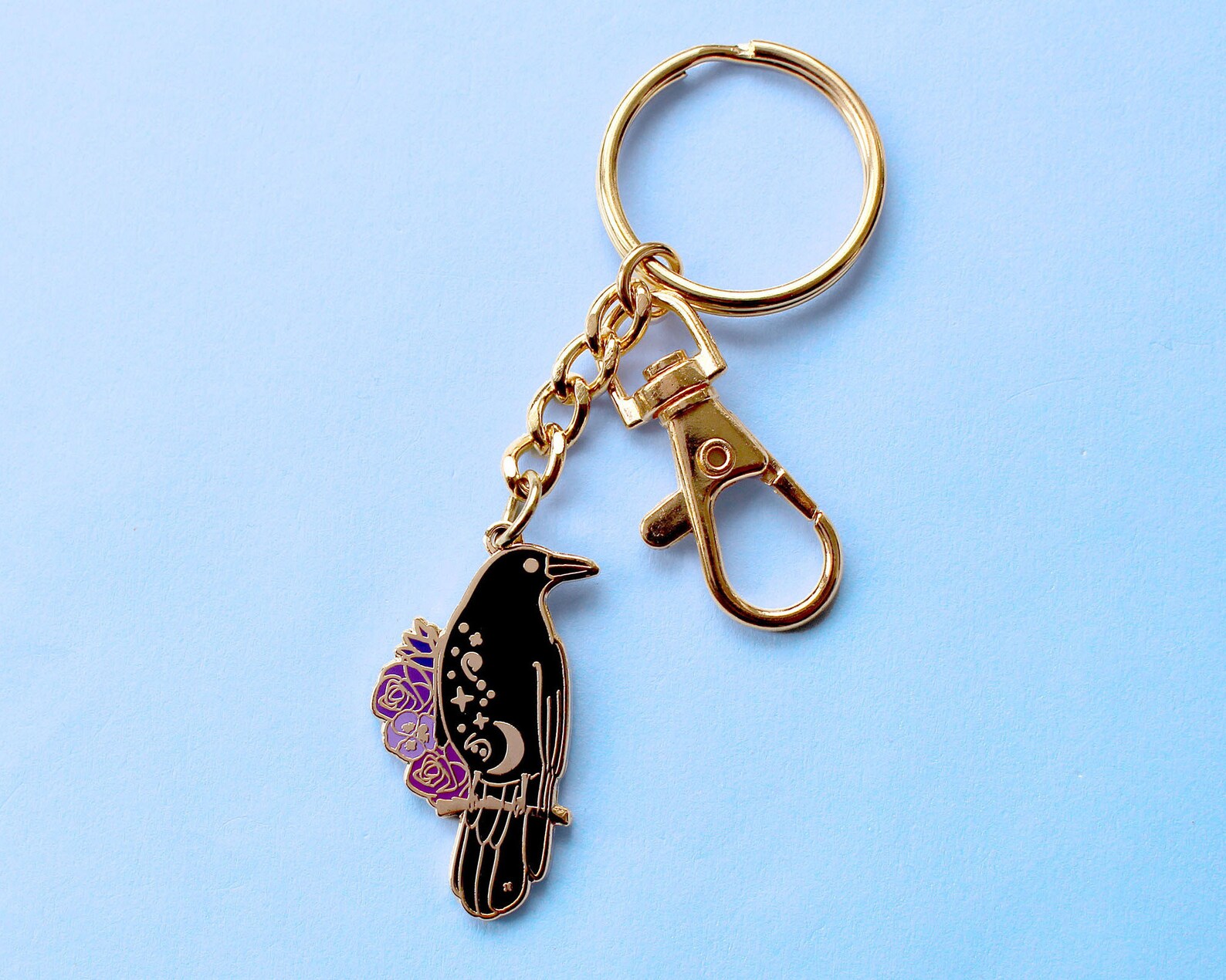 Crow keychain Bird keychain Cute keychain Bird lover Witch | Etsy