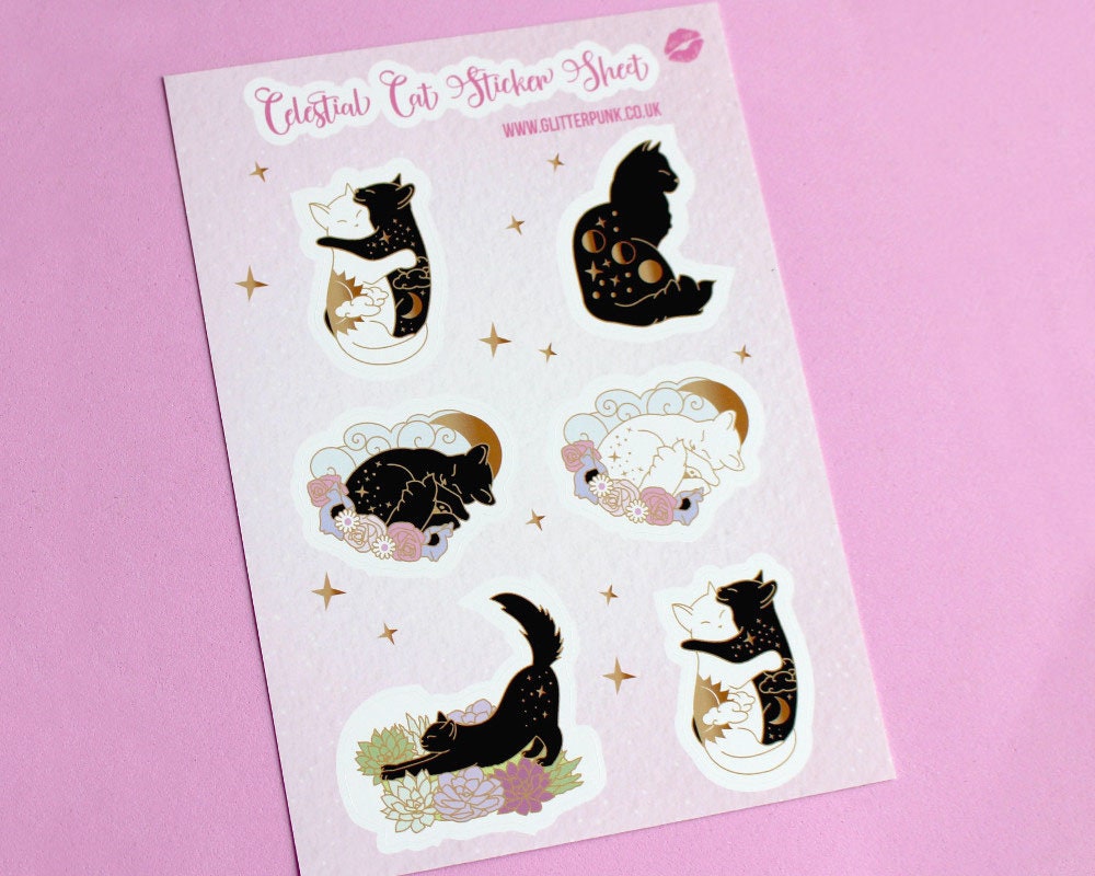 Cat Sticker Set Cat Lover Gift Stickers for Journals Wedding - Etsy