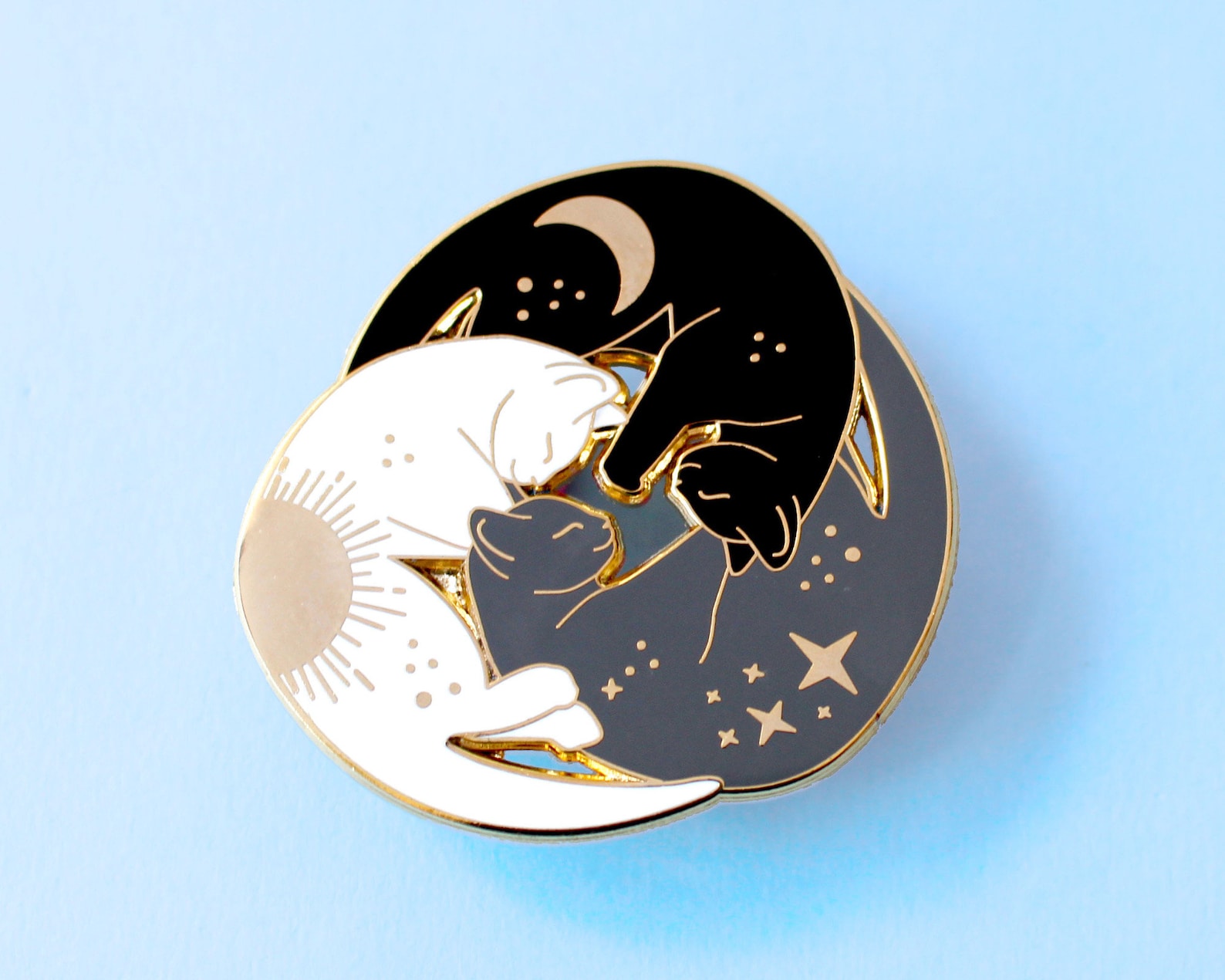 Trio of Cats Enamel Pin Cat Enamel Pin Black Cat Pin Celestial - Etsy UK