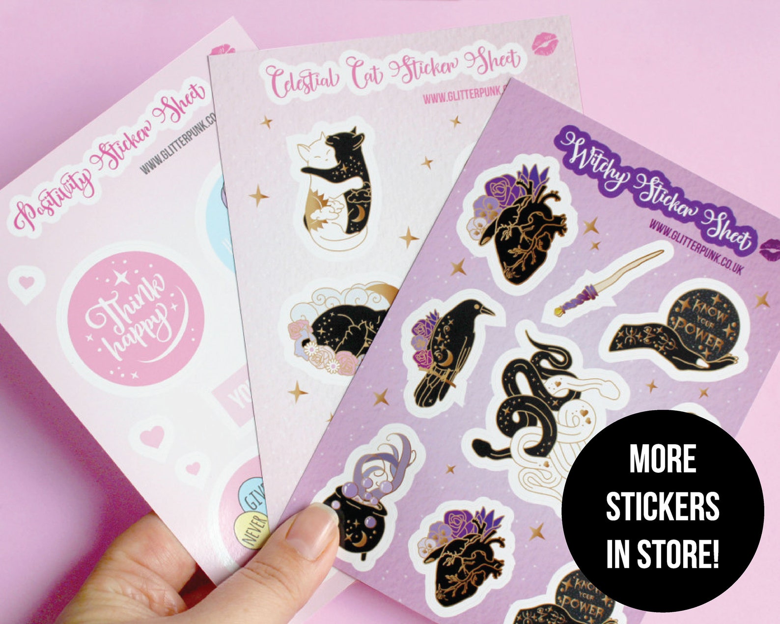 Witch sticker set Witchy sticker Witch gifts Crow sticker | Etsy