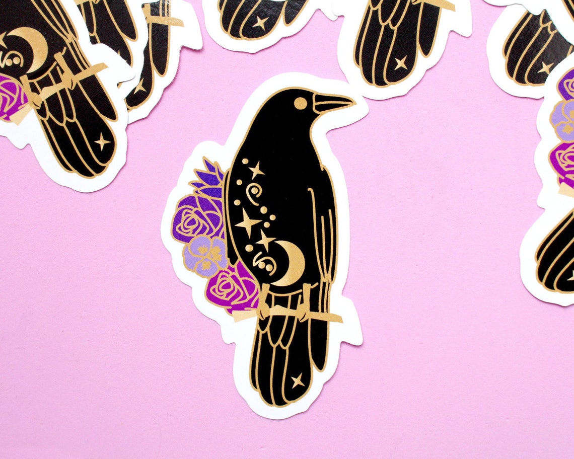 Crow Sticker Bird Sticker Laptop Sticker Cute Vinyl Sticker - Etsy UK