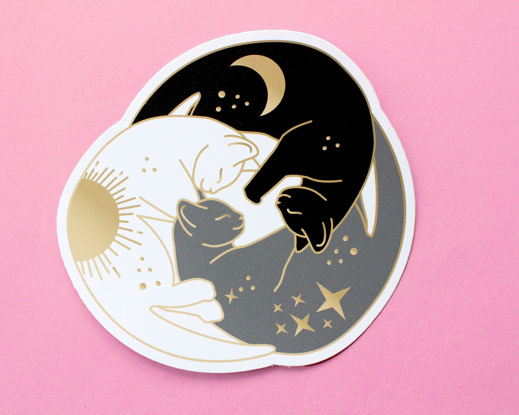 Trio of Cats Sticker Laptop Sticker Cute Vinyl Sticker Black - Etsy UK