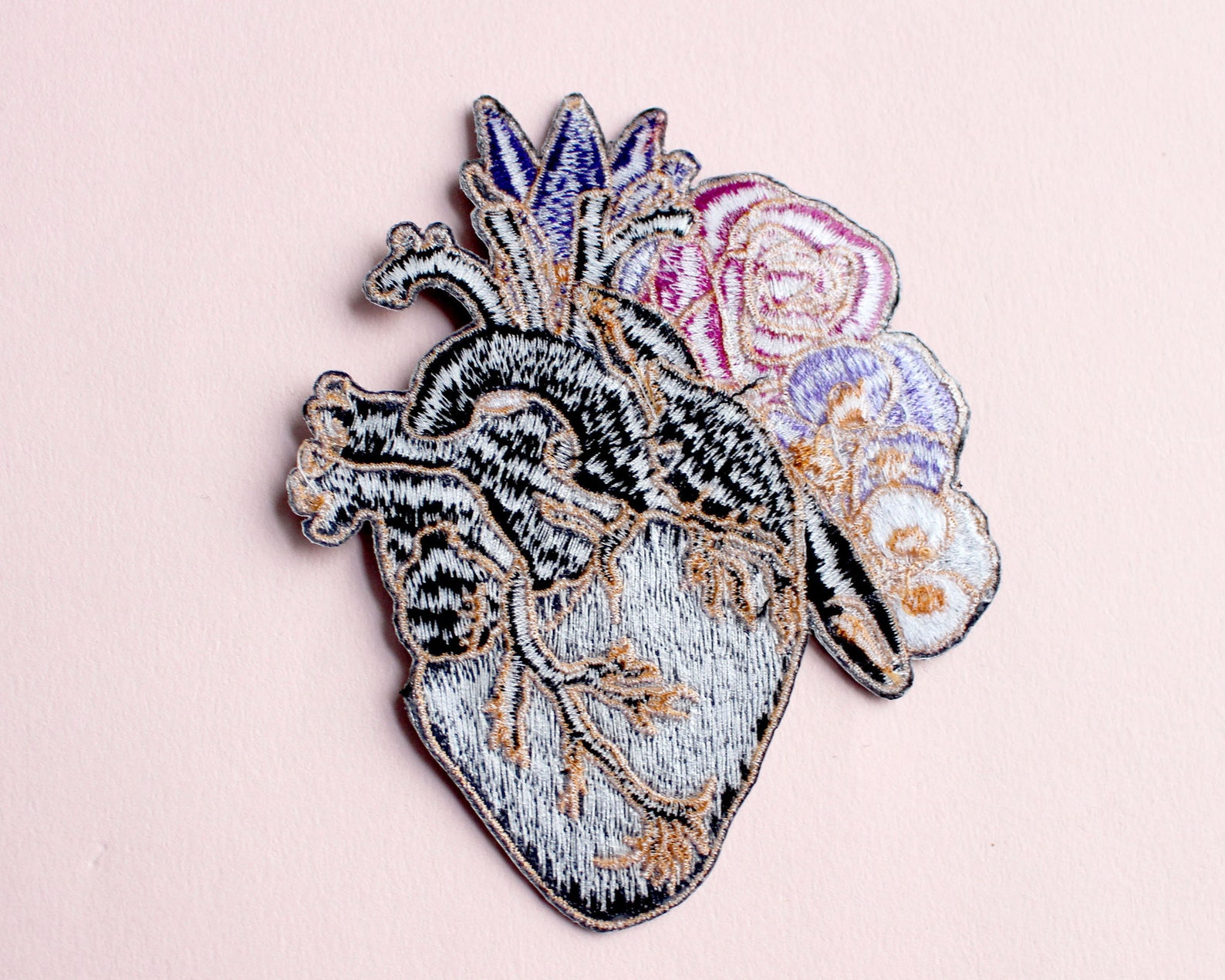 Anatomical Heart Iron on Patch Embroidered Patch Back Patch Heart Patch Horror Patch Magic ...