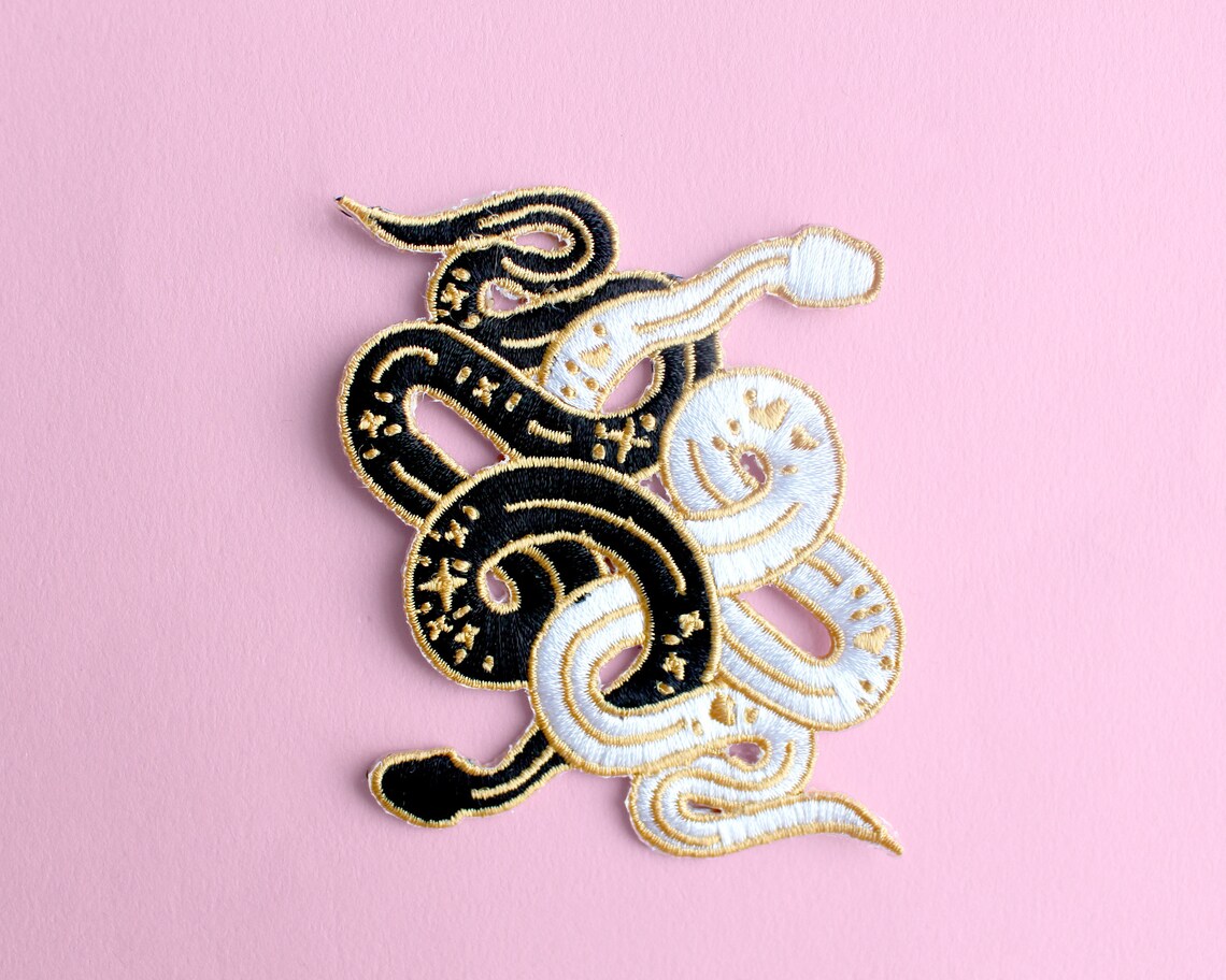 Black and White Snake Patch Iron on Patch Embroidered Patch - Etsy
