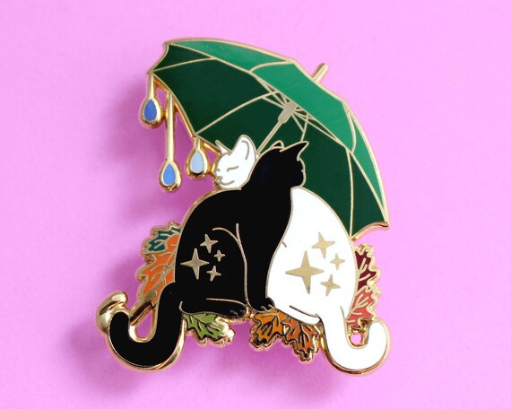 Umbrella Cats Enamel Pin Autumn Pin Fall Pin Umbrella Pin Cat | Etsy UK
