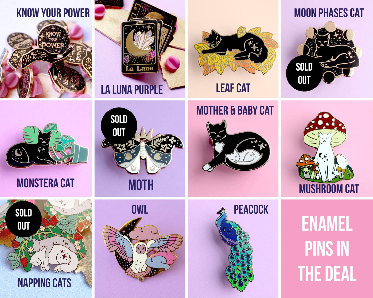 Any 3 Pins Cute Enamel Pin Set Pin Set Pin Gift Pin - Etsy