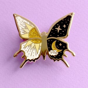 Butterfly Enamel Pin Brooch Gift Celestial Enamel Pin Astrology Pin ...