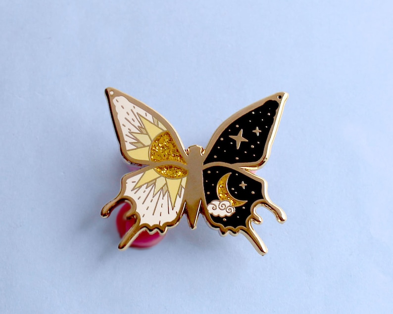 Butterfly Enamel Pin Brooch Gift Celestial Enamel Pin | Etsy