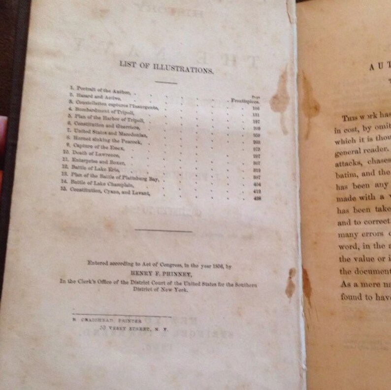 1856 ANTIQUE BOOK Signed or Copy History Of The Navy Of The | Etsy