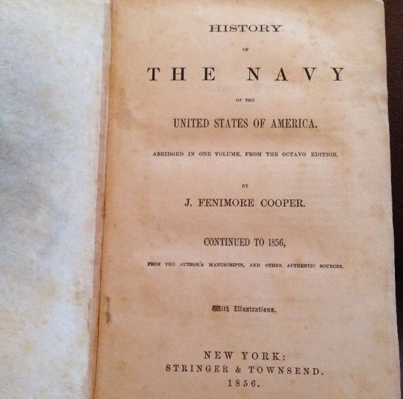 1856 ANTIQUE BOOK Signed or Copy History Of The Navy Of The | Etsy