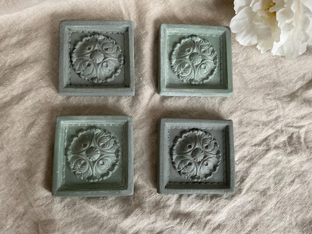 Set of Four Hand Painted Stone Plaques - Etsy