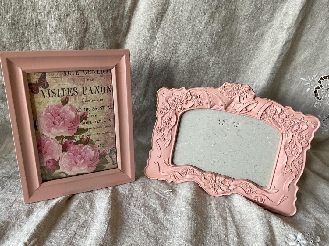 Two Updated Vintage Coral Pink Frames for 5x7 Photos - Etsy