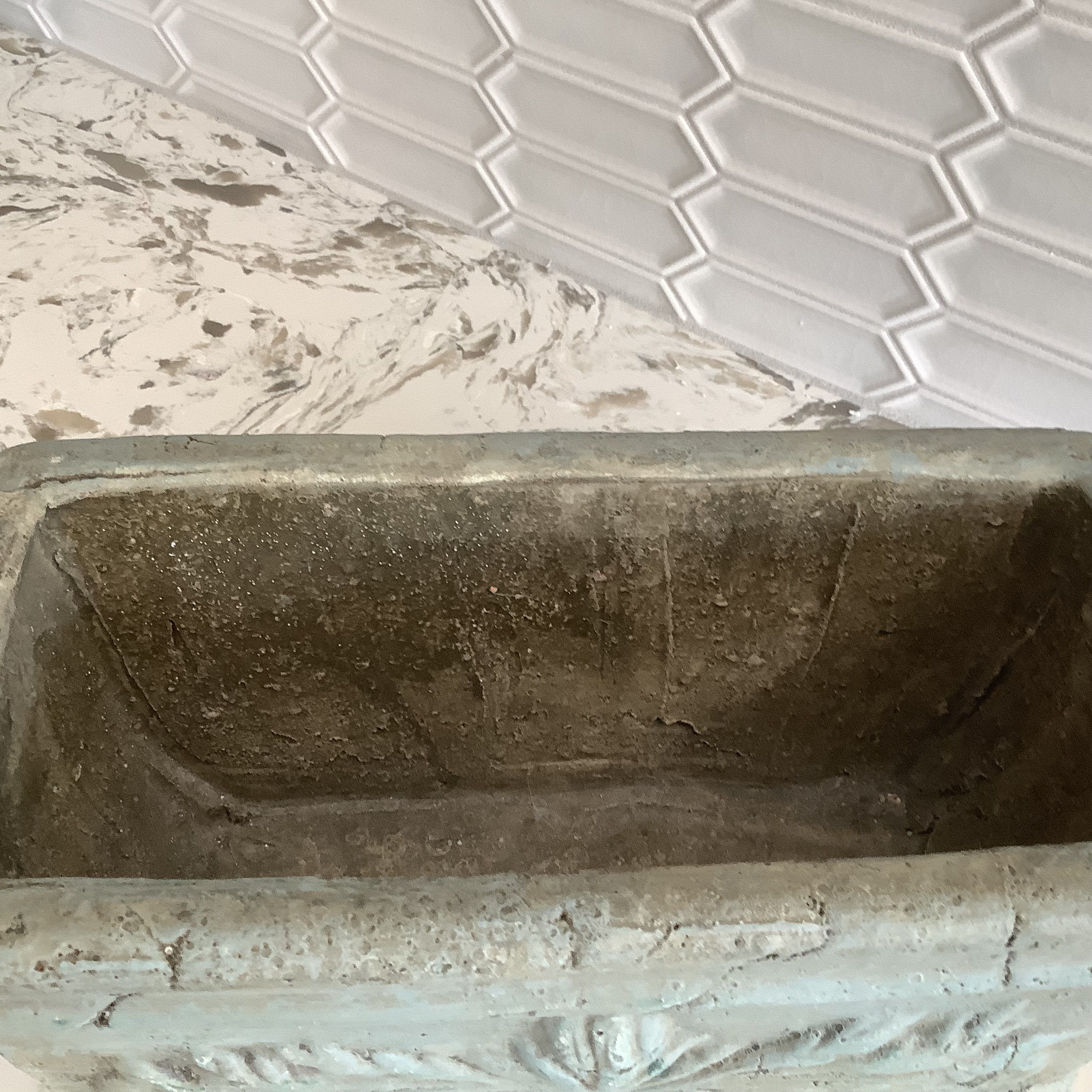 Vintage Stone Look Rectangle Terra Cotta Jardiniere Planter - Etsy