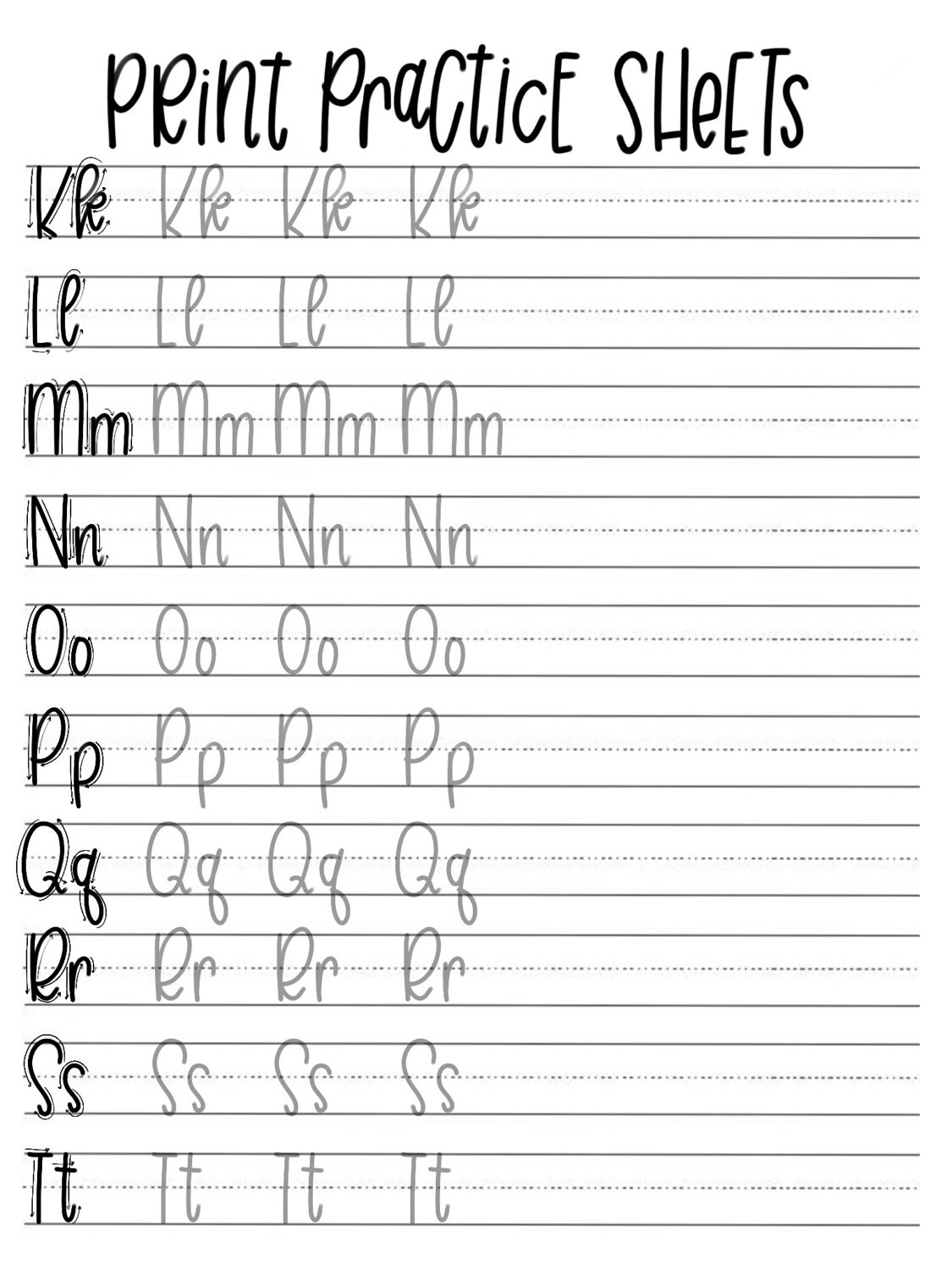 Print Practice Sheets - Lowercase & Uppercase {full Alphabet} | Hand ...