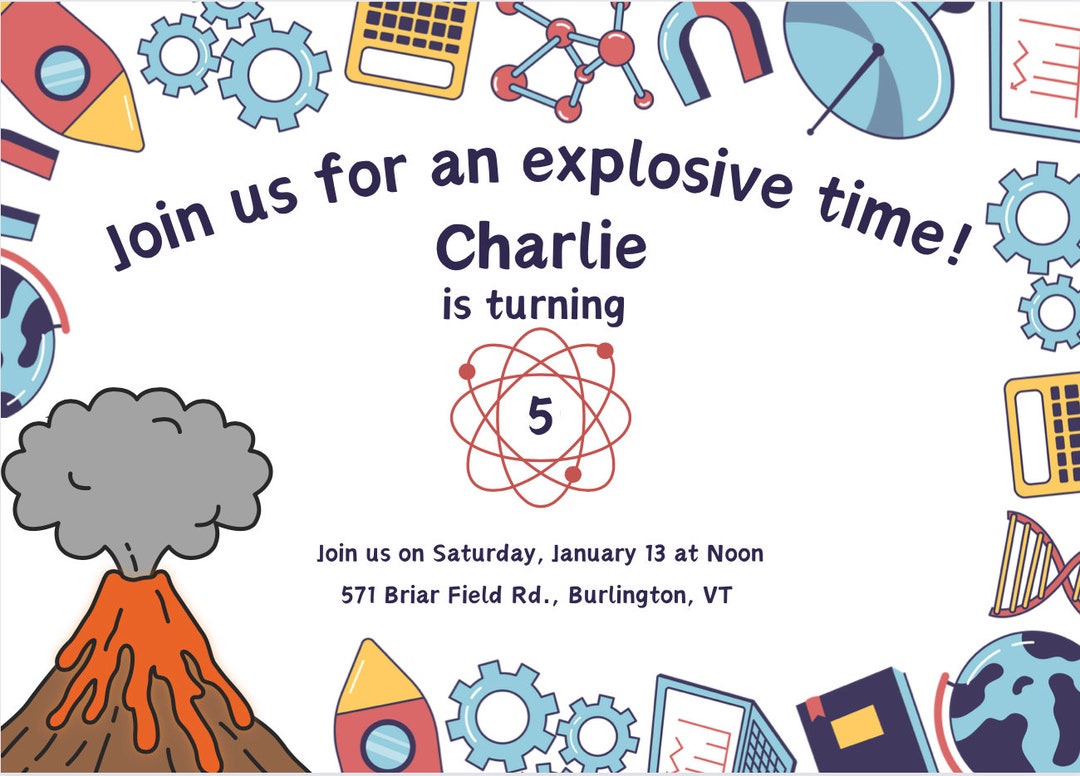 Science, Engineering, STEM Birthday Party Invitation - Etsy