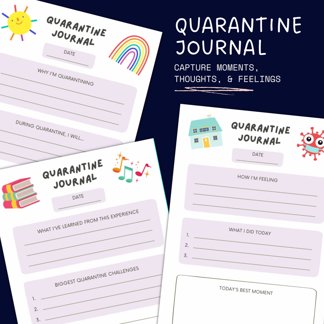 PRINTABLE Quarantine Journal Diary Pages for COVID - Kids, Teens, or ...