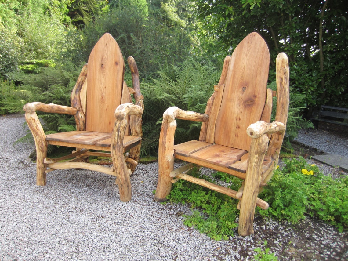 Oak Storytelling Chair With Natural Features. Rustic and Inspirational ...