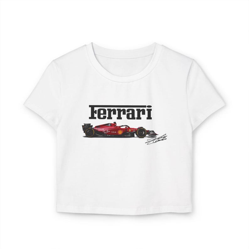 Ferrari Cropped Tee, Ferrari Baby Tee, Women's Ferrari Shirt, Charles ...
