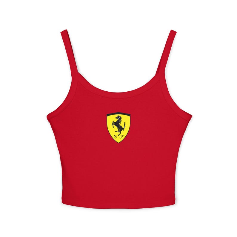 Ferrari-inspired Red Crop Top, Ferrari T-shirt, Grand Prix, F1 Tank Top ...