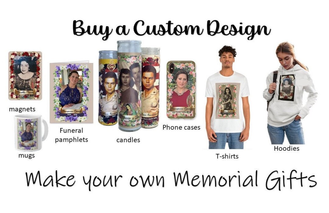 Custom Memorial Design for Photo Candles, Funeral Pamphlets, and Other Funeral Favors - Etsy