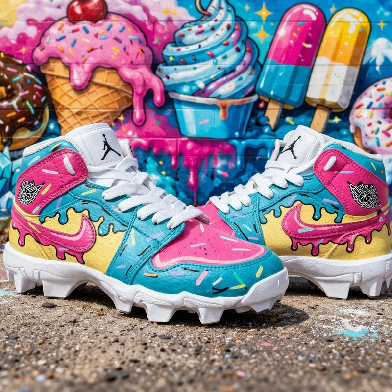 Ice Cream Baseball Cleats - Etsy