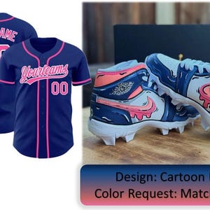 Custom Painted Jordan 1 Cleats: Personalized Ice Cream Drip Design and ...