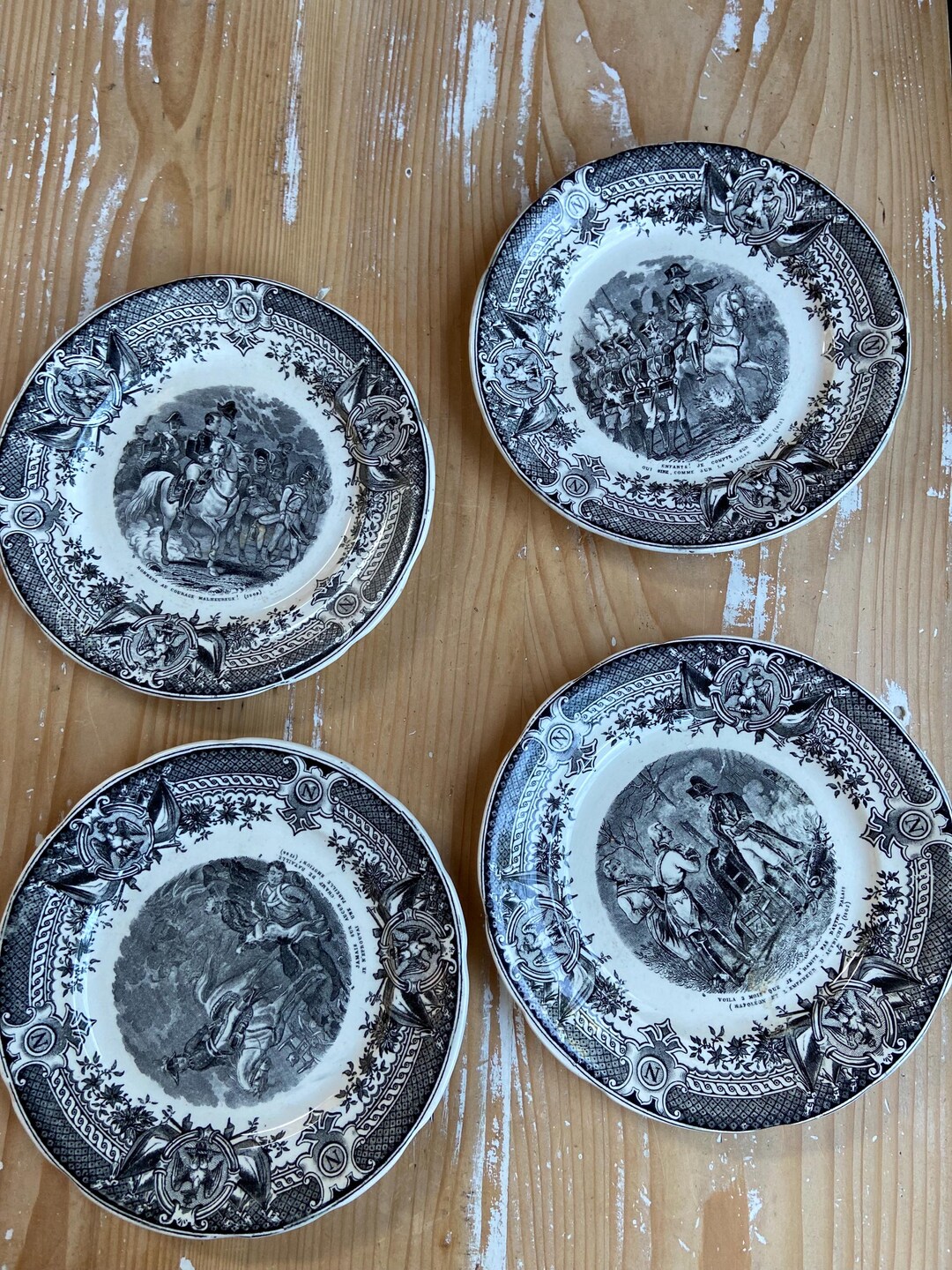 Beautiful Set of 4 Antique French Ironstone Dessert Plates From a ...