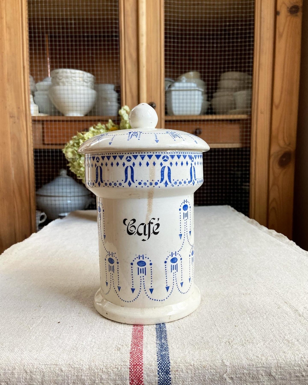 Beautiful Vintage French Ironstone Tea Stained Cafe Pot With Lid- CFP1 ...