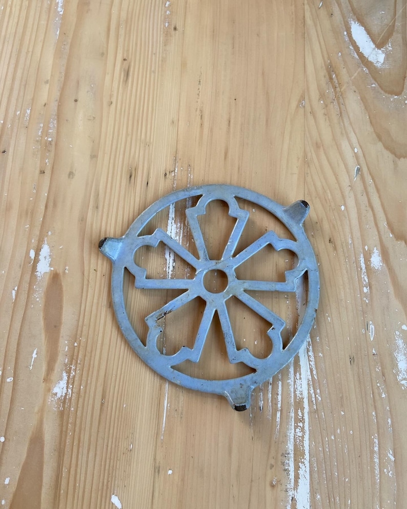 Beautiful Vintage French Cast Iron Trivet in Blue - Etsy