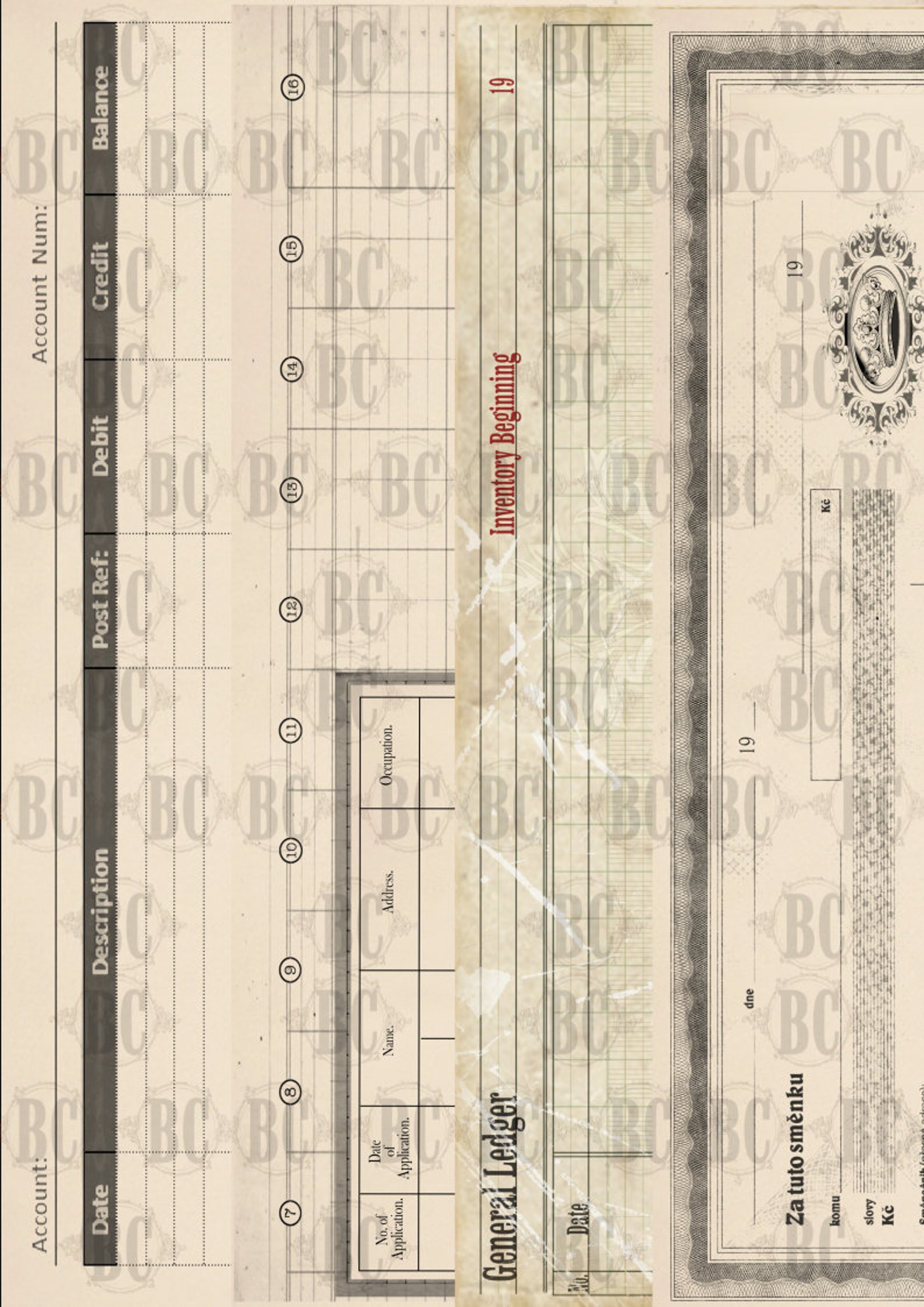 32 Vintage Office Papers, Digital Design, Digital Downloads - Etsy