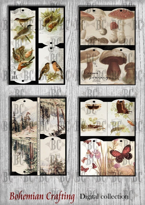 Amazing Nature Digital Collection of Inserts Tags and Pockets | Etsy