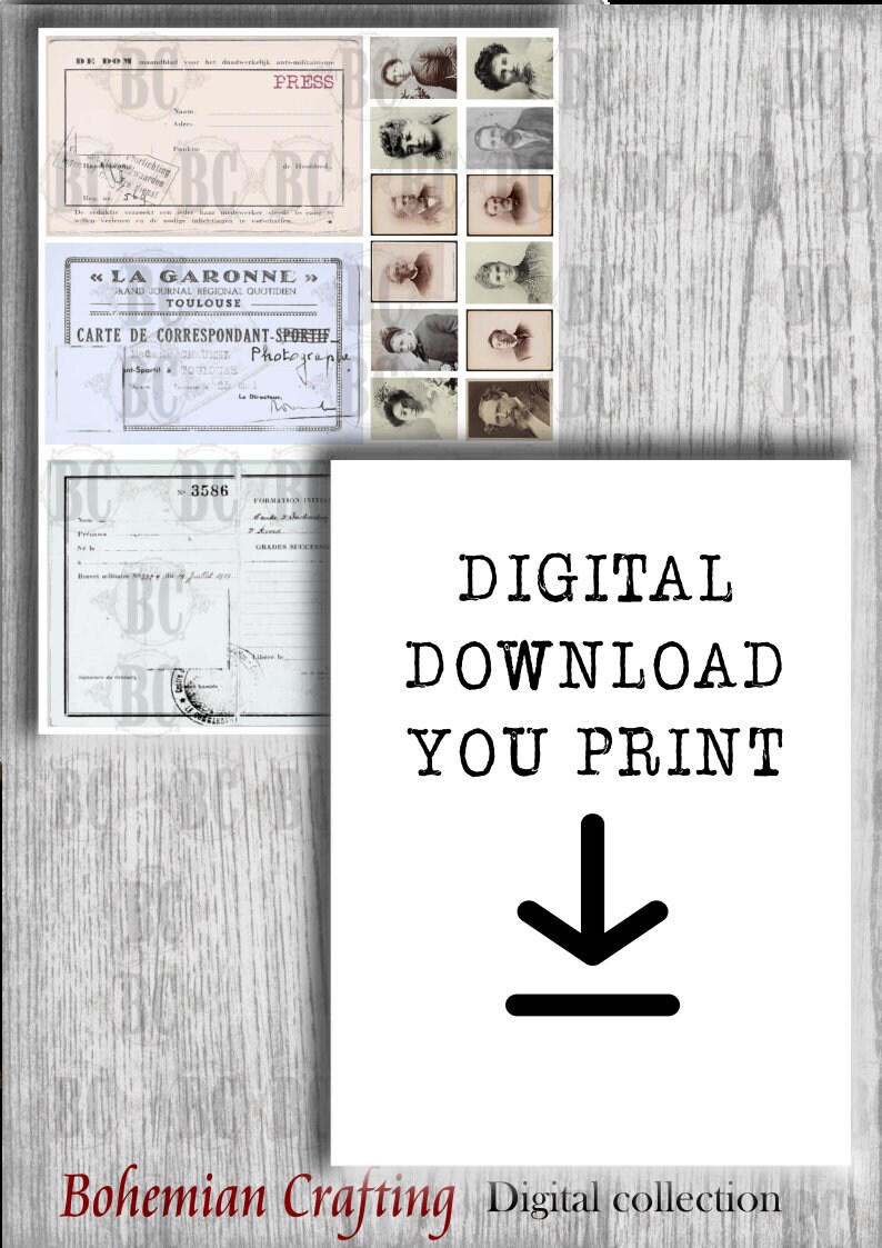 Build an ID Printable Kit for Junk Journals Digital Download Artistic ...