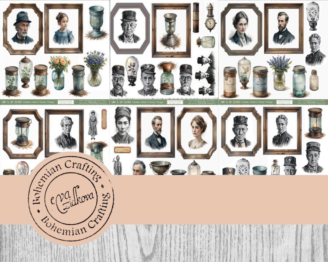 Snip & Sip Society: Frames, Faces and Fancy Things Digital Download ...