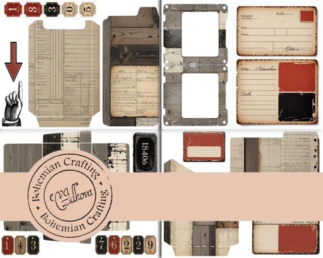 Layered Pockets Digital Design Printable Ephemera for Junk Journals - Etsy