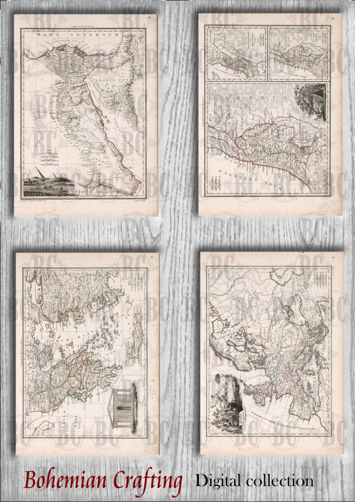 Antique Ancient Vintage Maps Digital Download Printable Junk - Etsy Canada