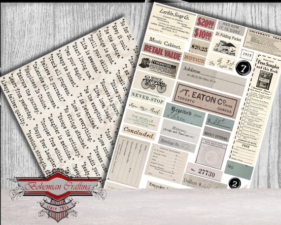 Jun Journal Words Adverts and Numbers Digital Downloads - Etsy